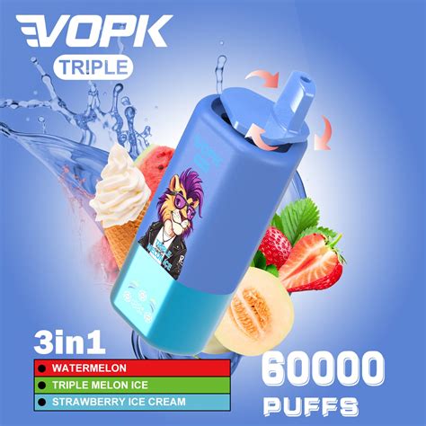Vopk Triple 60000 60k Puffs 3 In 1 Flavors Newest Original Rechargeable