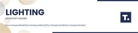 Free Lighting Inventory Header Template To Edit Online