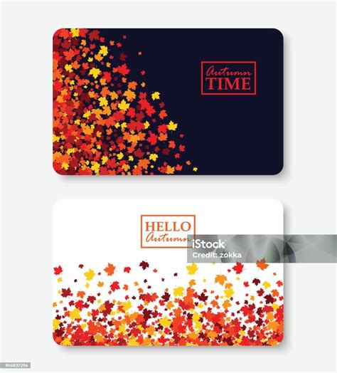 가 시간과 안녕하세요가 선물 카드 레이아웃 템플릿 흩어져 단풍나무 잎 인증서 벡터 일러스트 레이 션을 쇼핑 모든 개체를 격리 0명에 대한 스톡 벡터 아트 및 기타 이미지
