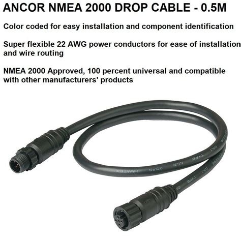 Ancor Nmea 2000 Drop Cable Nmea 2000 Approved 100 Universal