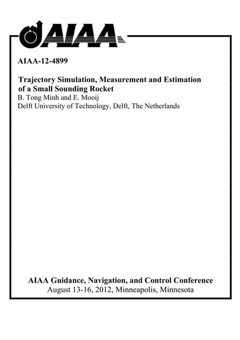 Pdf Trajectory Simulation Measurement And Estimation Of A Small Sounding Rocket
