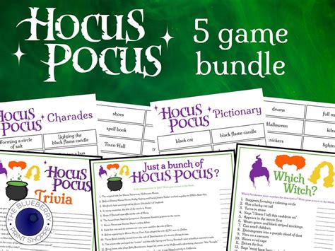 Hocus Pocus Game Bundle 5 Printable Games Hocus Pocus Watch Party