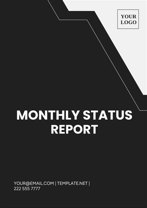 Free Monthly Status Report Template To Edit Online