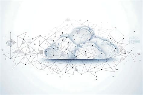 Abstract Cloud Computing Background With Connection Lines And Dots 3d
