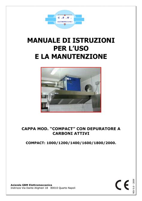 Manuale Di Istruzioni Per L Uso E La Manutenzione