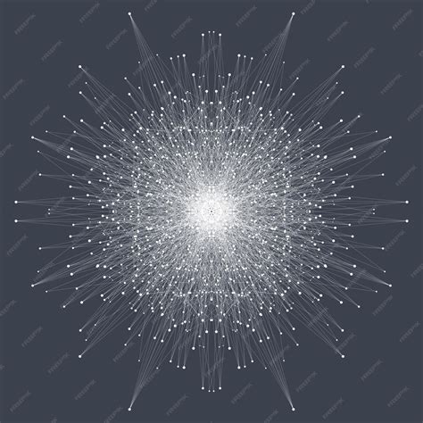 premium vector fractal element with connected lines and dots big data