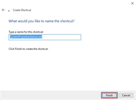 How To Create A Shortcut For Advanced System Settings On Windows 10