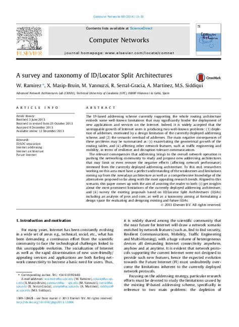 Pdf Idlocator Split Architectures A Taxonomy