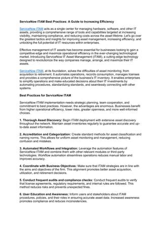 ServiceNow ITAM A Guide To Increasing Efficiency Pdf Cloud Computing Internet