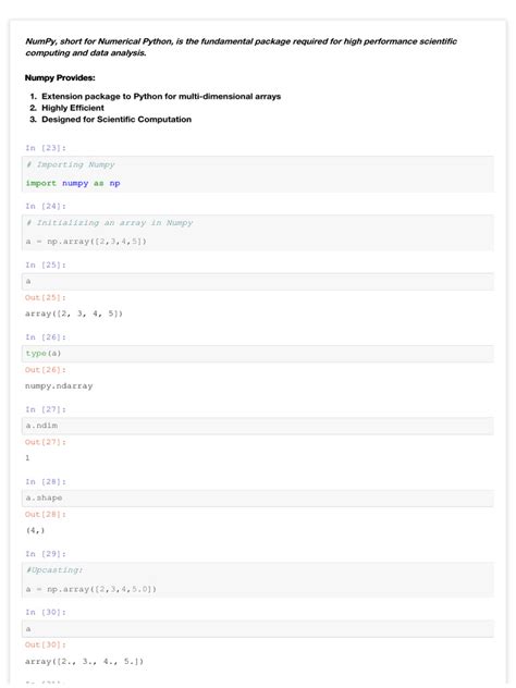 Numpy Library Basics Pdf