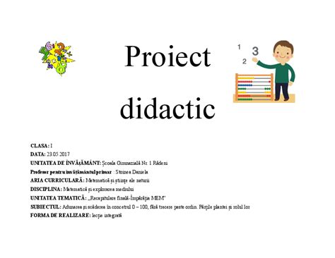 Doc Proiect Didactic Clasa 1