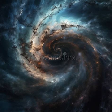 Abstract Colourful Spiral Galaxy In Space Interstellar Nebula Realistic Swirling Vortex Ai