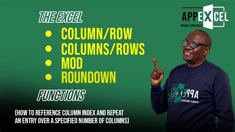 Row Rows Column Columns Rounddown And Mod Functions And Their Application Youtube