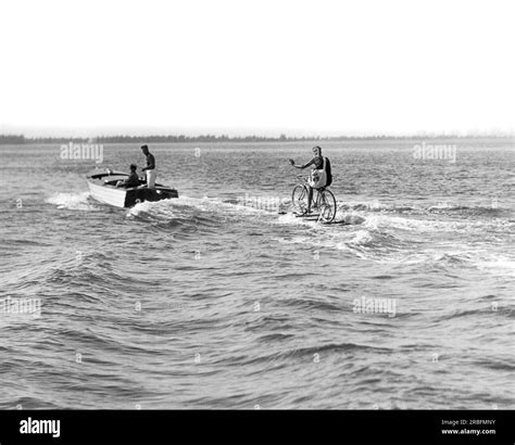 Miami Beach Florida C 1932 Aquaplane Star George Dailey Rides A