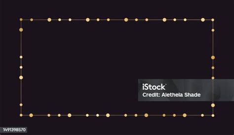 금색 직사각형 크리스마스 요정 조명 프레임 테두리 추상적인 황금 점들 원형 패턴 프레임 0명에 대한 스톡 벡터 아트 및 기타 이미지 0명 금 금속 금색 Istock