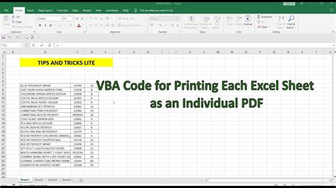 How To Automate Pdf Printing Vba Code For Printing Each Excel Sheet As An Individual Pdf Youtube