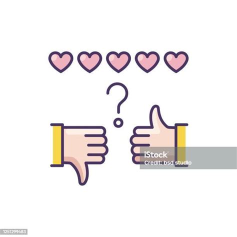 검토 속도 Rgb 색상 아이콘 엄지 손가락 위아래로 좋아요와 싫어하는 손 표시 만족도 수준입니다 소셜 미디어 기사에 대한 피드백 긍정적이고 부정적인 제스처 격리된 벡터 그림