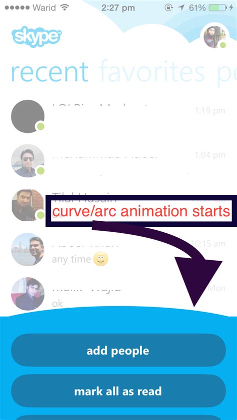 Objective C Make Animations Effects Just Like Skype Ios Applications Menu Stack Overflow