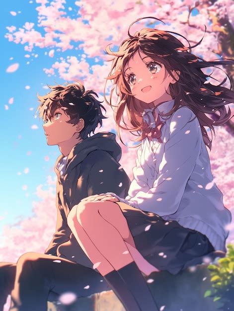 Anime Stil Junge Und Mädchen Paar Kostenlose Foto