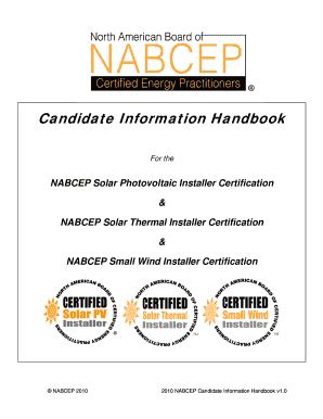 Fillable Online Nabcep Candidate Information Handbook NABCEP Nabcep Fax Email Print PdfFiller