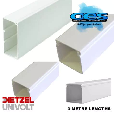 Univolt Pvc Plastic Trunking 3 Metre Lengths 2x2 4x2 3x3 4x4 Stop