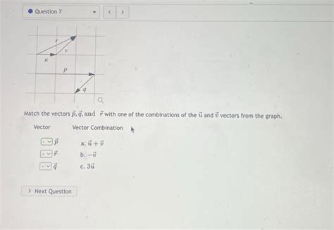 Solved Match The Vectors P Q And R With One Of The Chegg Com