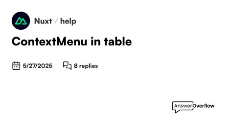 Contextmenu In Table Nuxt