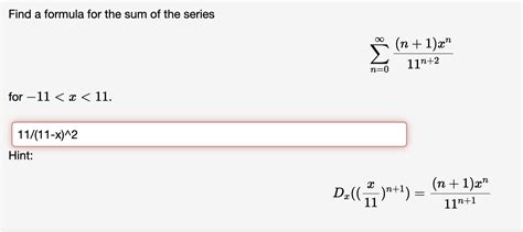 Solved Find A Formula For The Sum Of The Series Chegg