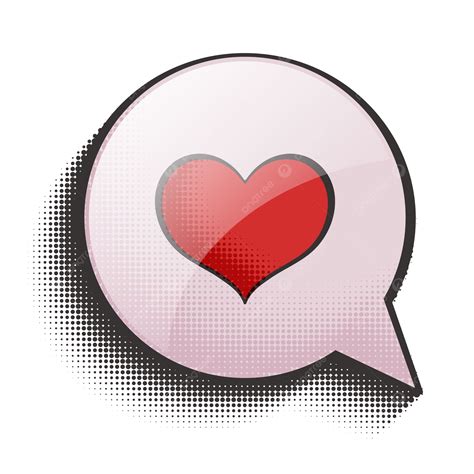 Heart Speech Bubble Clipart With Halftone Effects Vector Heart Heart