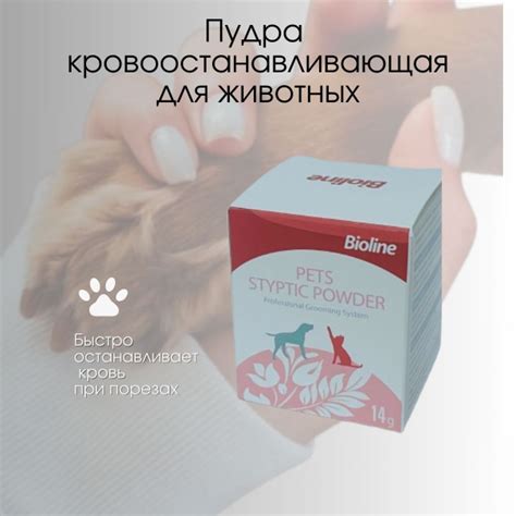 Кровоостанавливающий порошок для собак и кошек Bioline 14 гр КФ