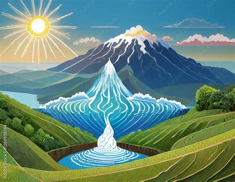 Educational Diagram Of Water Cycle Showing Evaporation Condensation