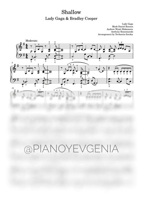 Shallow Lady Gaga And Bradley Cooper Pianocovers By Yevgenia Купити