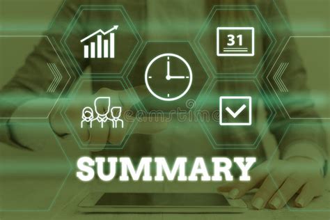 Handwriting Text Summary Concept Meaning A Brief Statement Or Account Of The Main Points Of