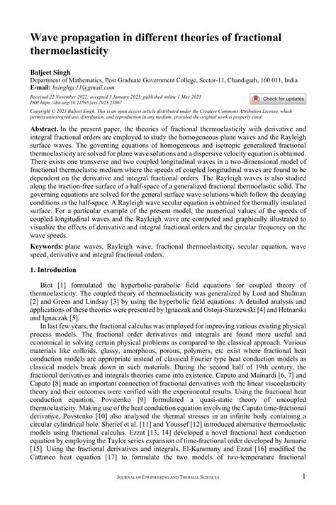 Pdf Wave Propagation In Different Theories Of Fractional Thermoelasticity