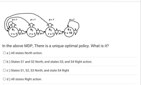 Solved In The Above Mdp There Is A Unique Optimal Policy