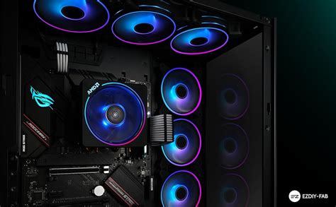 EZDIY FAB Moonlight Mm RGB Case Fan With Fan Hub X And Remote Motherboard Aura SYNC Speed