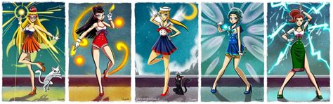 Retro Sailor Scouts By Sergio Quijada On Deviantart Sailor Scouts Retro Sailor