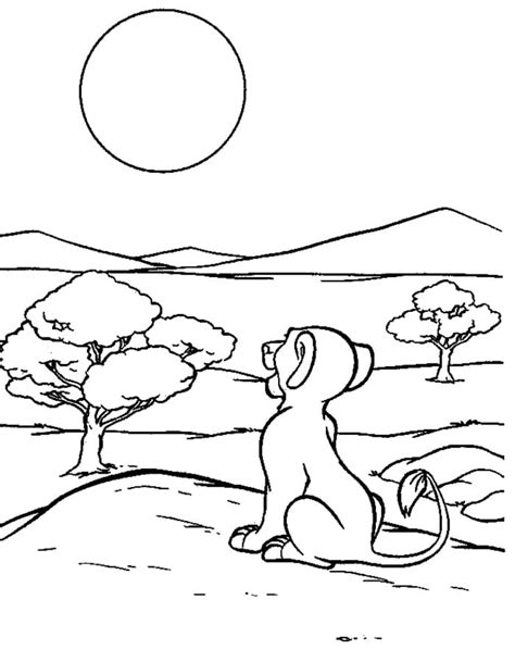 סימבה בטבע דף לצביעה ️ להדפסה ולהורדה בחינם