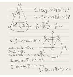 Mathematical Formulas Seamless Pattern On Vector Image