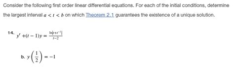 Solved Consider The Following First Order Linear
