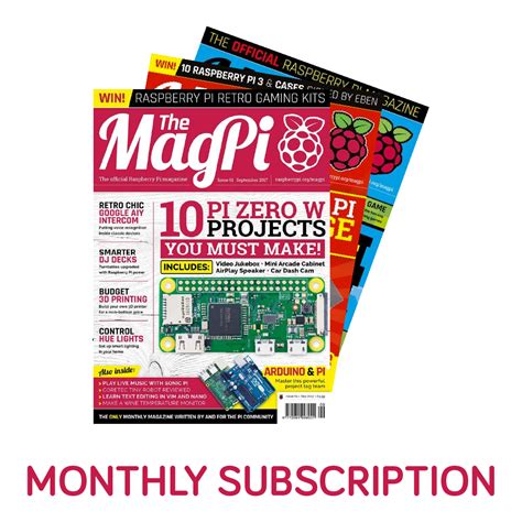 The Magpi Raspberry Pi Magazine Monthly Subscription Pi Supply