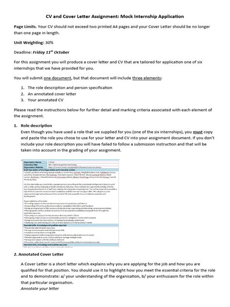 2019 Cv And Cover Letter Assignment Pdf