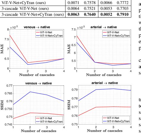 Results For Cascaded Vit V Net 33 And Vit Vnetcytran Models With