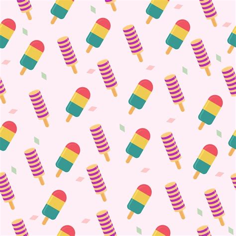 Premium Vector Two Popsicle Summer Seamless Pattern