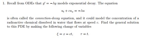 Solved Recall From ODEs That Y Lambda Y Models Chegg Com