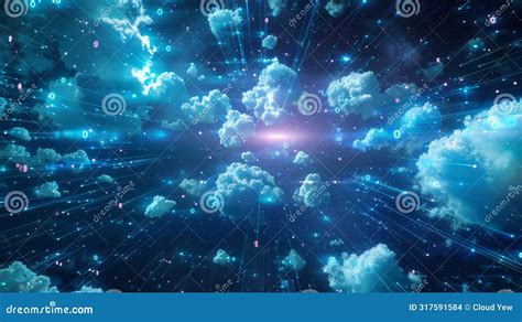 Directly Above Shot Of A Distributed Cloud Storage System Stock Illustration Illustration Of