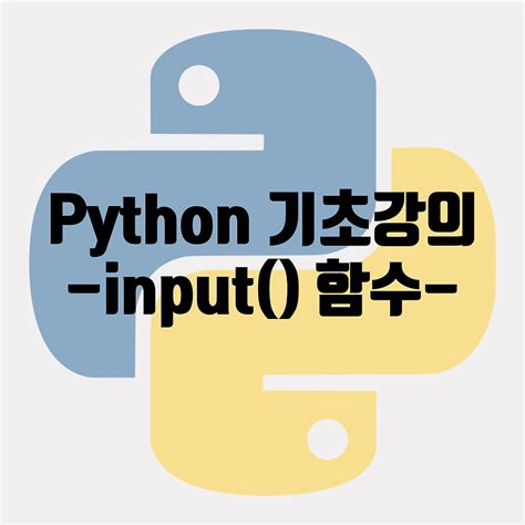 Python 기초강의 사용자한테 입력받는 Input함수 제대로 알아보자