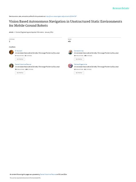 Vision Based Autonomous Navigation In Unstructured Pdf Computer Vision Computing