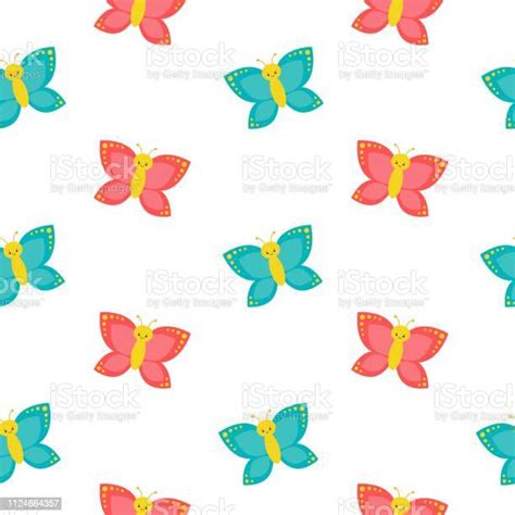 나비와 함께 완벽 한 패턴입니다 벽지 선물 종이 패턴 채우기 웹 페이지 배경 봄 여름 인사말 카드에 대 한 완벽 한 계절에 대한 스톡 벡터 아트 및 기타 이미지 Istock