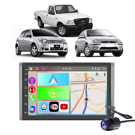 Kit Multimídia Carplay Android Auto Ka Escort Focus F 250 7 Polegadas Ecarshop